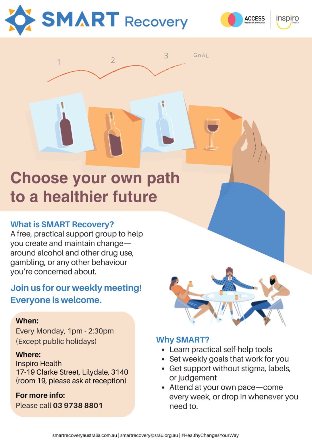 Smart Recovery meeting in Lilydale - Face to Face - Vaada